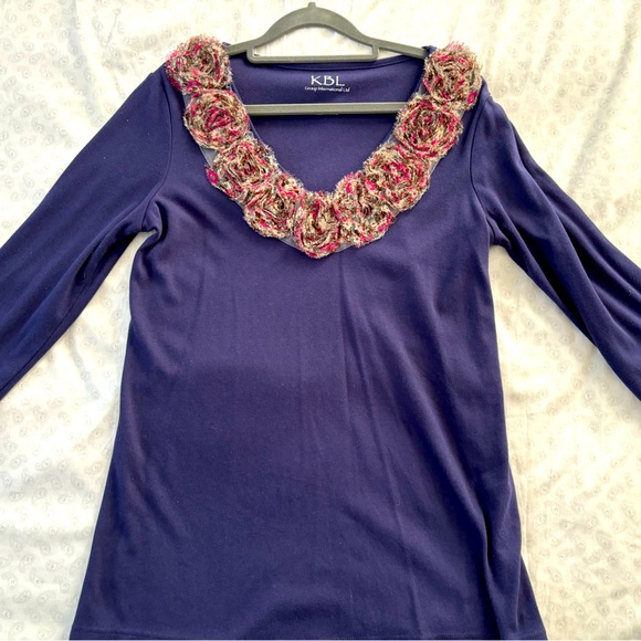 k.b.l. group international | Tops | Blouse With Flower Detail | Poshmark